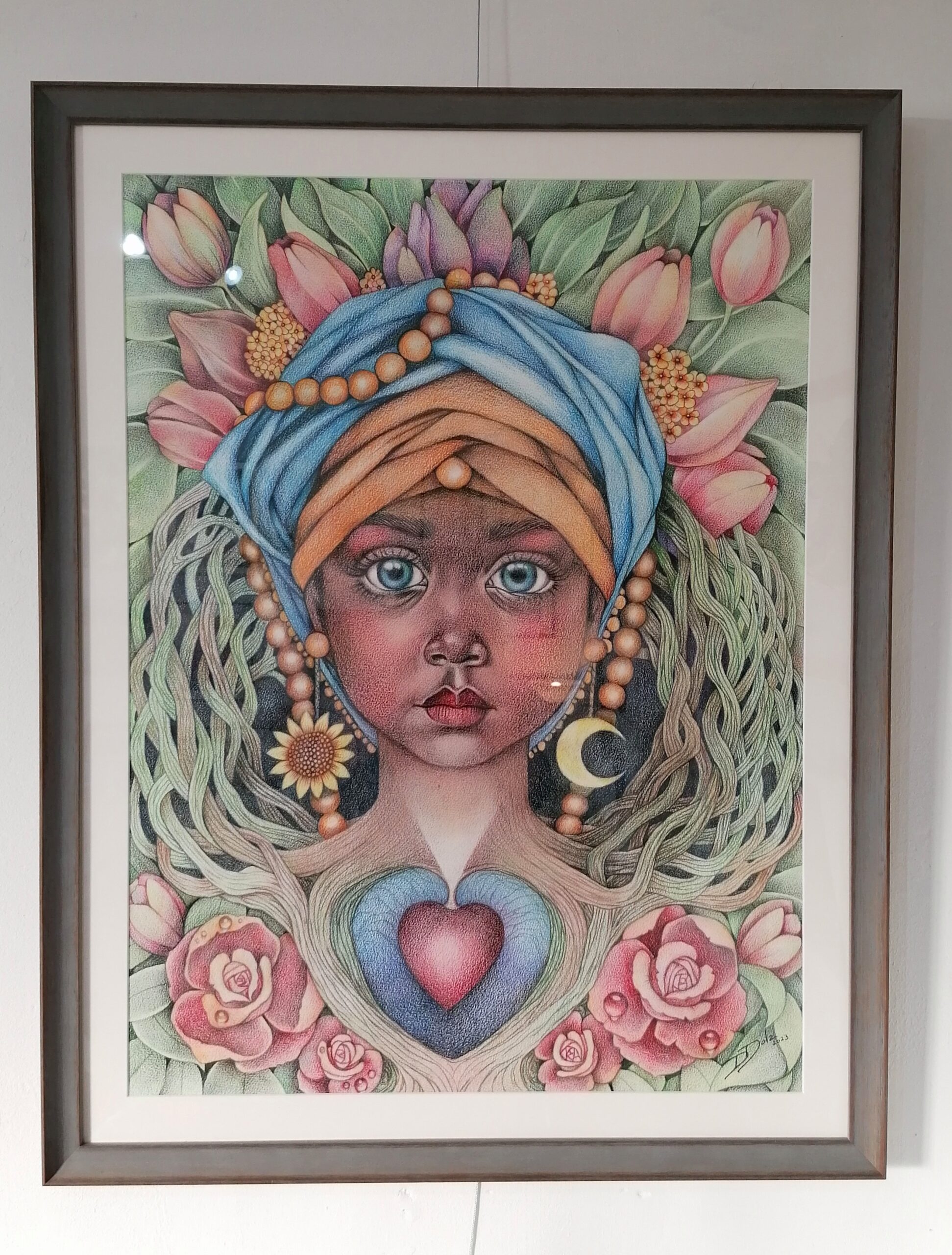 Original Framed Water Soluble Colour Pencil Artwork - Lost Dreams - Artigo